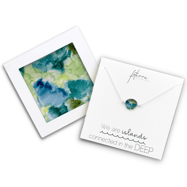 Abstract Green Circle Necklace - Sale - Foterra Jewelry